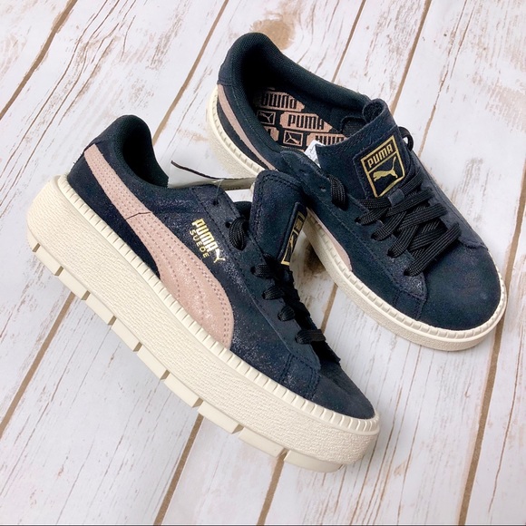 Puma | Shoes | Womens Puma Suede Platform Shoe Blue Shimmer | Poshmark